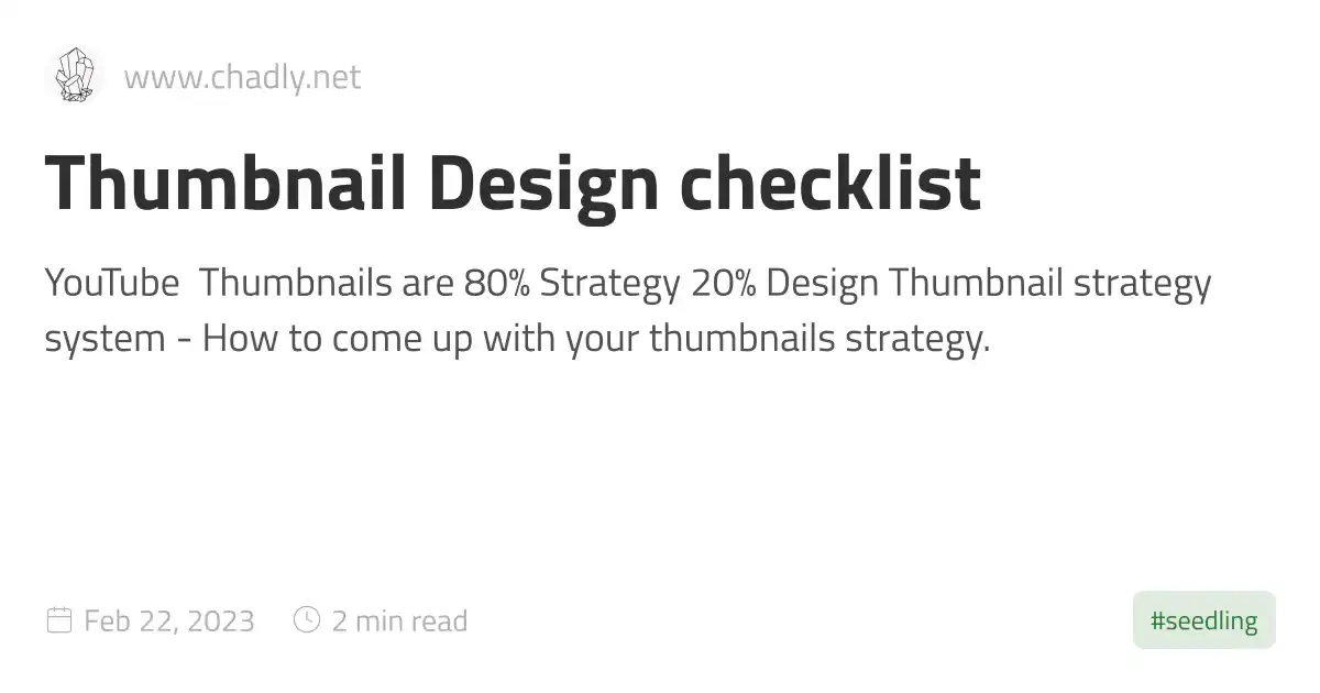 Thumbnail Design checklist