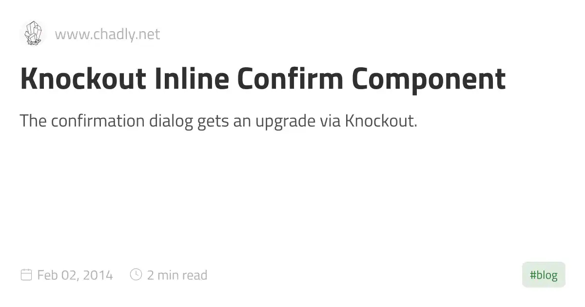 Knockout Inline Confirm Component