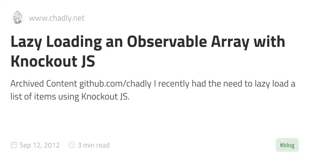 Lazy Loading an Observable Array with Knockout JS